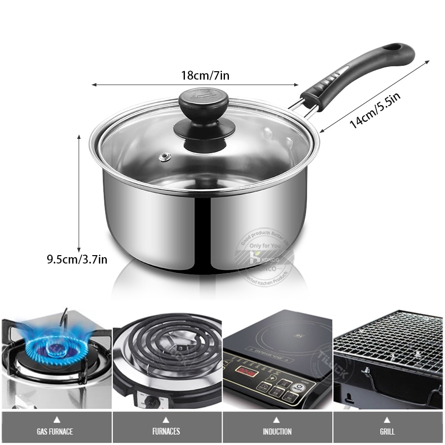 Kocno Stainless Steel pot Soup 18cm Pot Milk Pot w... – Vicedeal