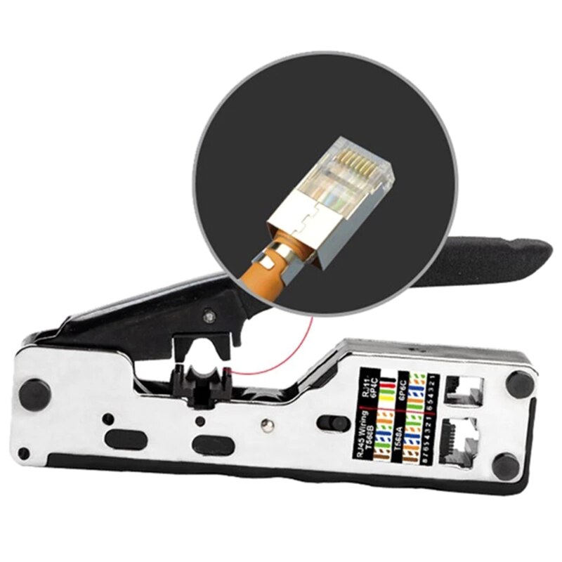 RJ45 Crimp Tool Pass Through Precise Crimping Cuts... – Grandado