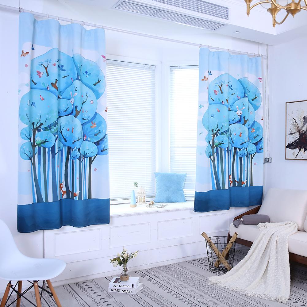 High Shading Cartoon Tree Fox Window Curtain Panel... – Grandado