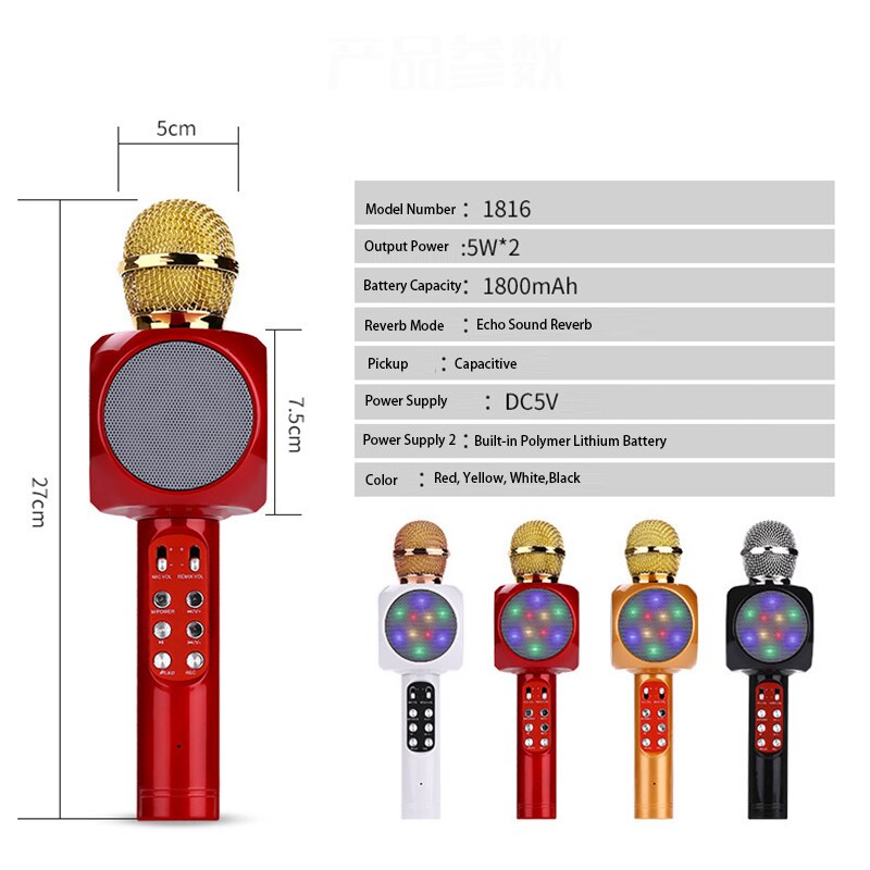 Microphone karaoké Bluetooth haut-parleur sans fil... – Grandado