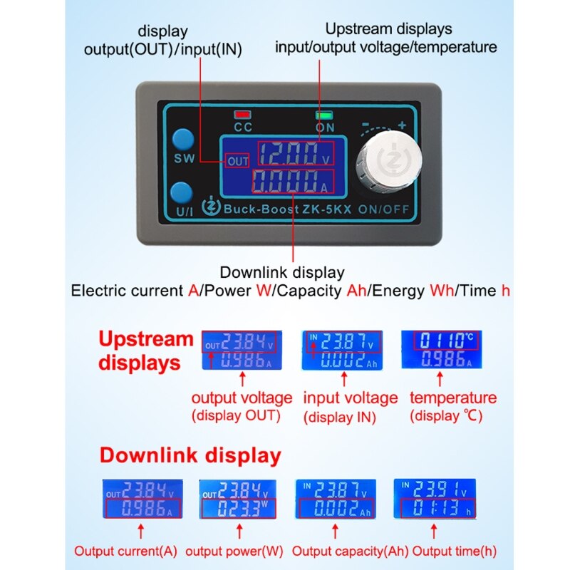 DC DC Buck-Boost Converter CC CV 0.6-36V 5A 80W Ad... – Grandado