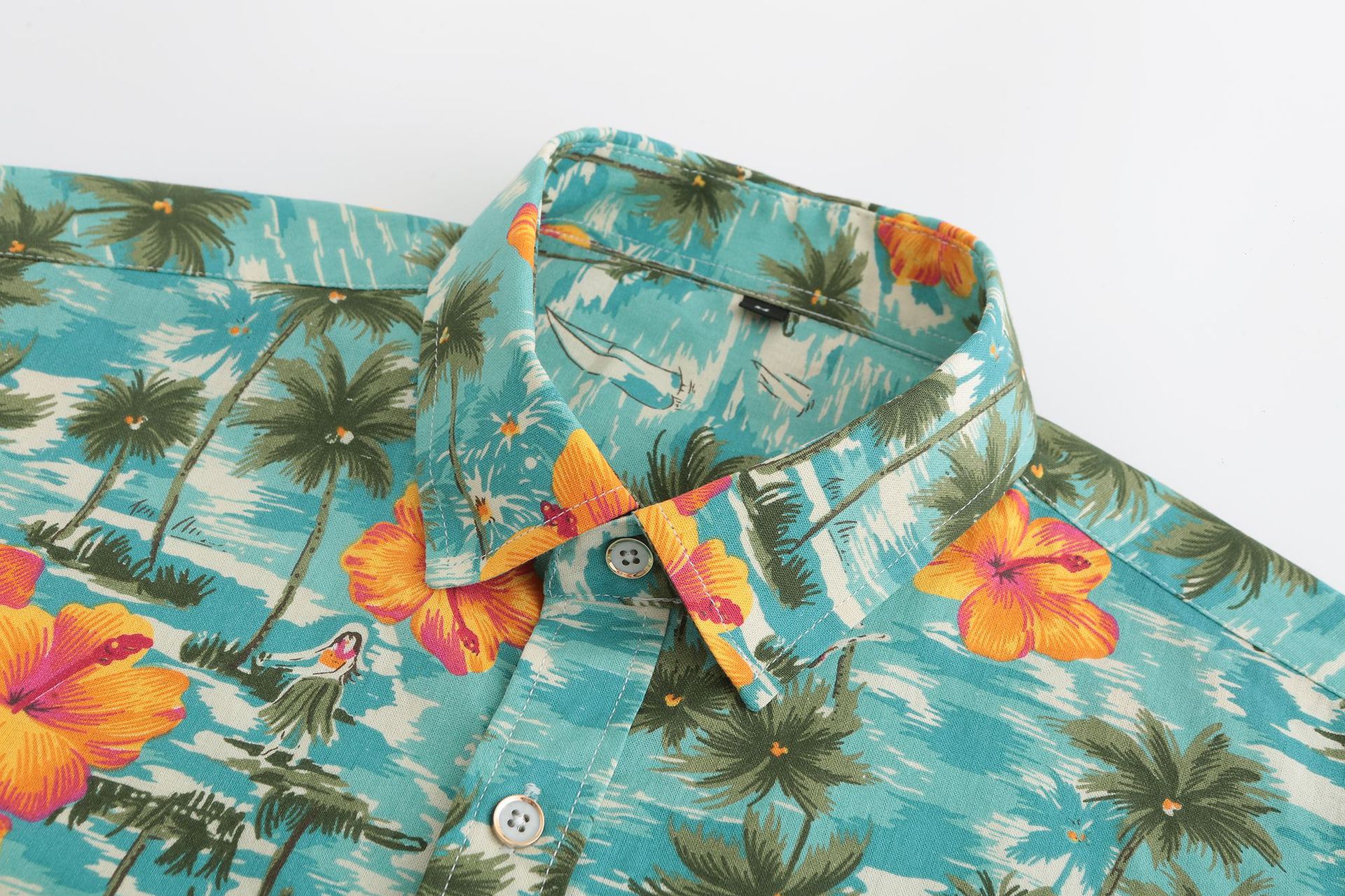 Jeetoo Summer Mens Shirt Slim Fit Short Sleeve Flo... – Grandado