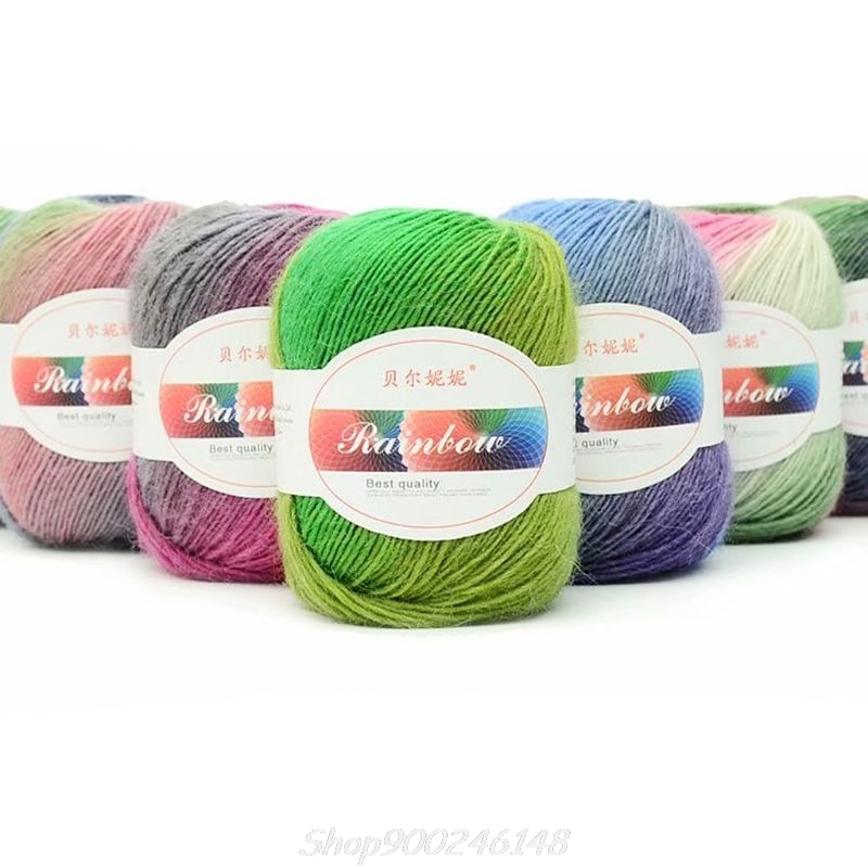 Soft Worsted Yarn Rainbow Gradient Colors DIY Baby... – Vicedeal