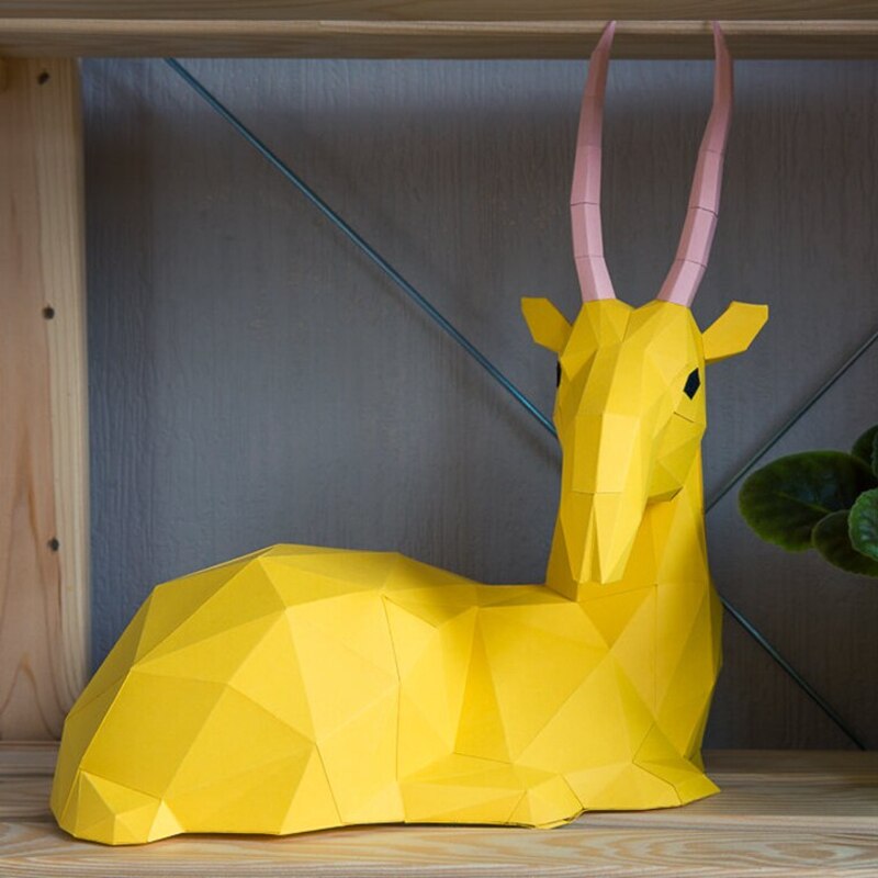 Papercraft Saiga Antelope DIY Paper Model Low Poly... – Grandado