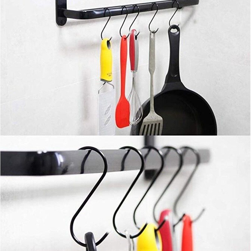3pcs Black Round Heavy-Duty S Shaped Hooks Kitchen... – Grandado