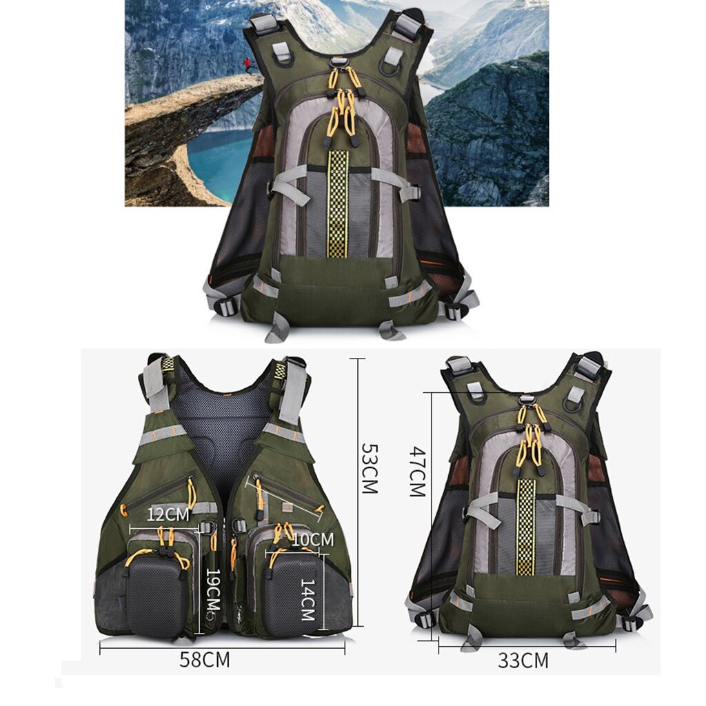 Multi-pocket Fly Fishing Vest Backpack Chest Mesh ... – Vicedeal