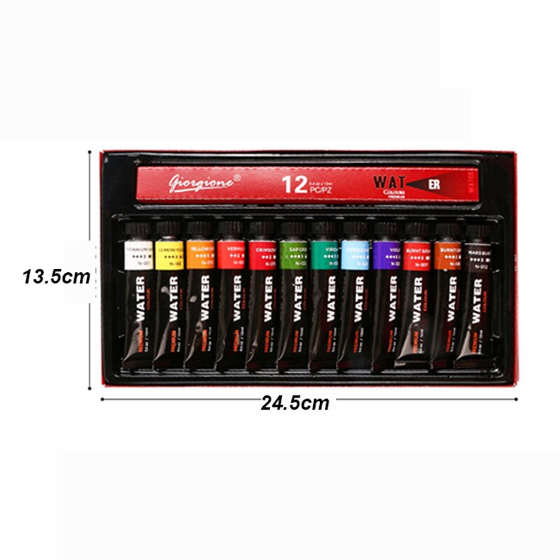 12/24 Colors 12ml Tube Waterproof watercolor Paint... – Grandado