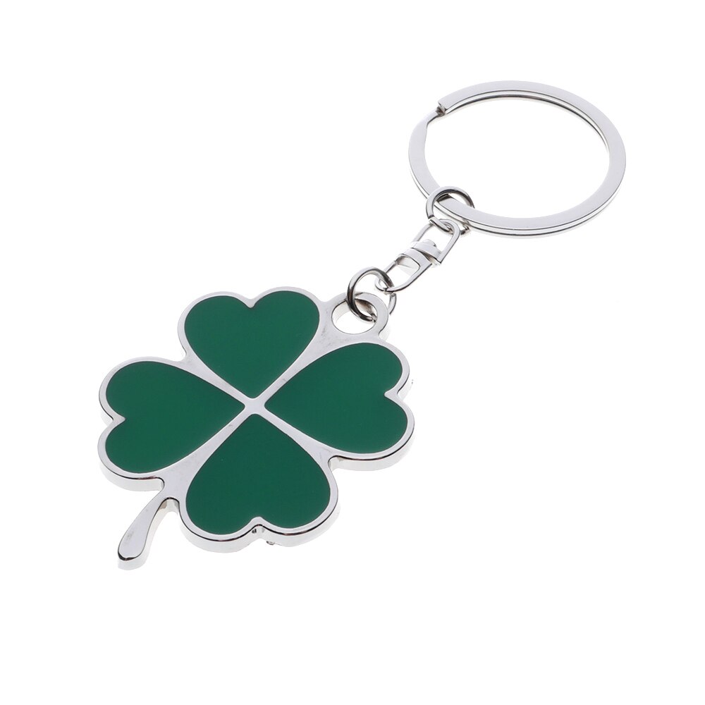 Stainless Green Leaf Keychain Beautiful Four Leaf ... – Vicedeal