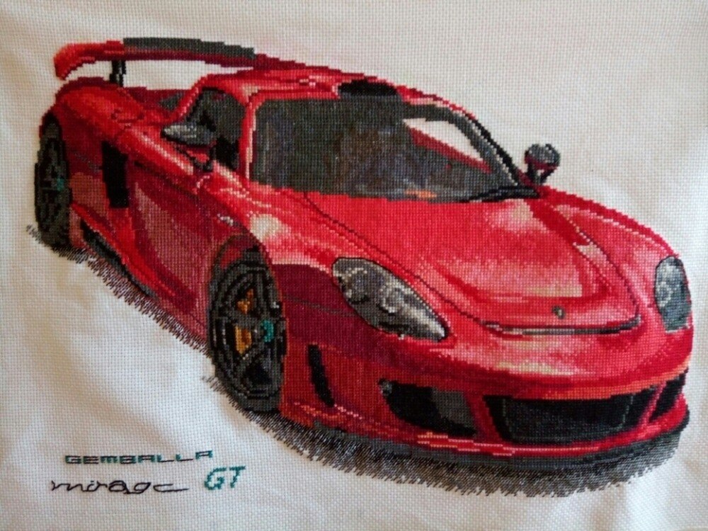 Rode Auto Kruissteek Kit 14ct 11ct Count Print Can... – Grandado