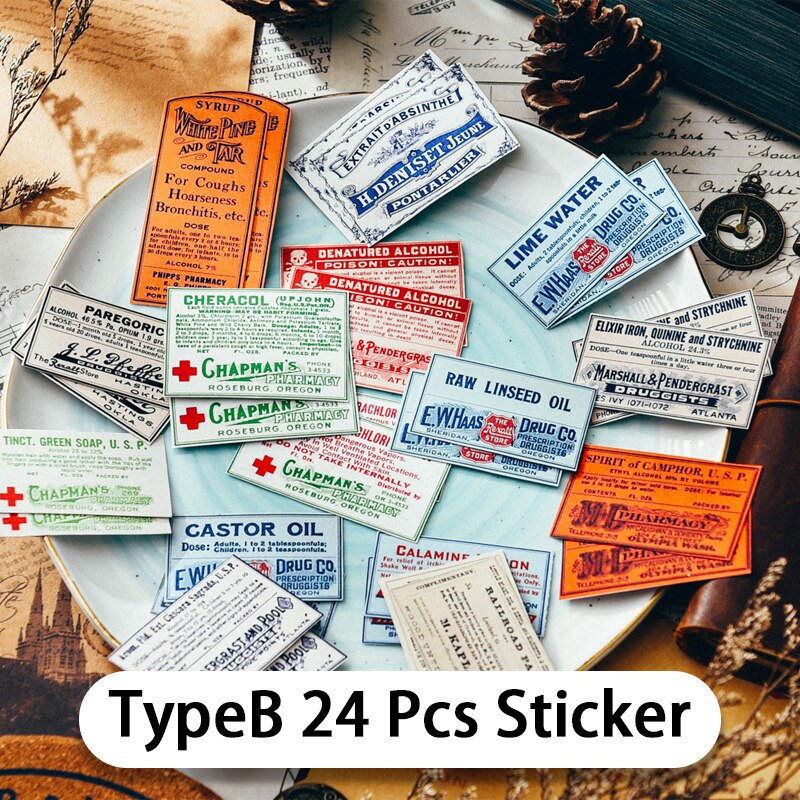 22Pcs Retro Label Fles Vintage Stickers Junk Journ... – Vicedeal