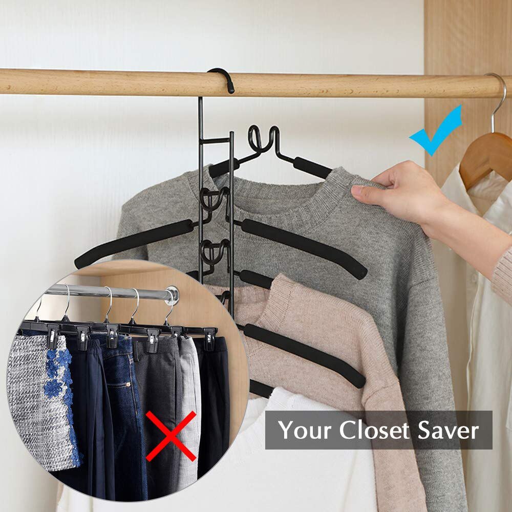 1 Pcs 5-Layer Household One-Piece Clothes Hanger H... – Vicedeal