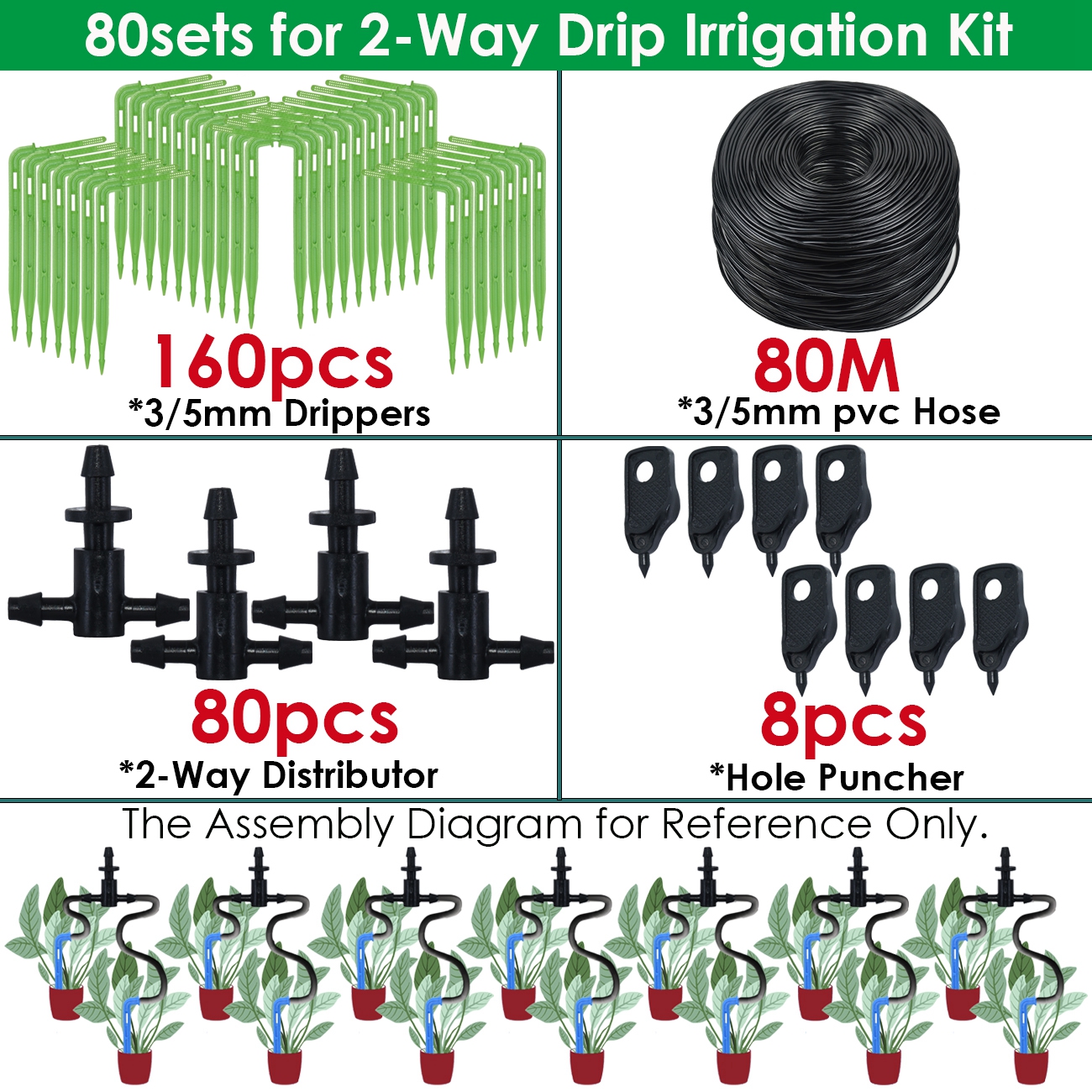 Sprycle 10-100M Greenhouse 2-Way Drip Irrigation G... – Grandado