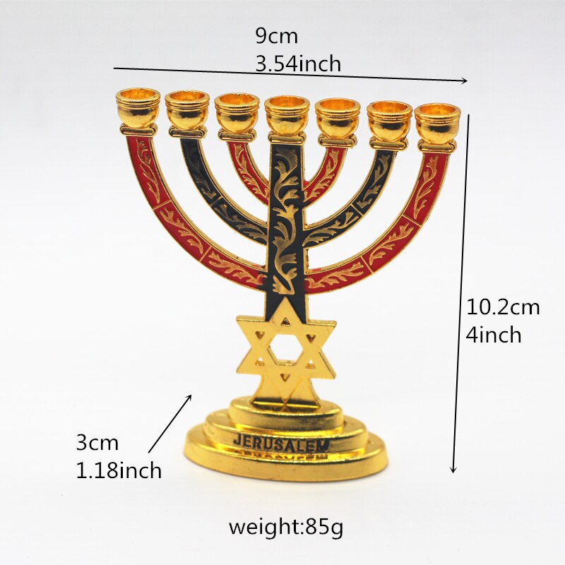 Mini jerusalém menorah com estrela de david messia... – Grandado