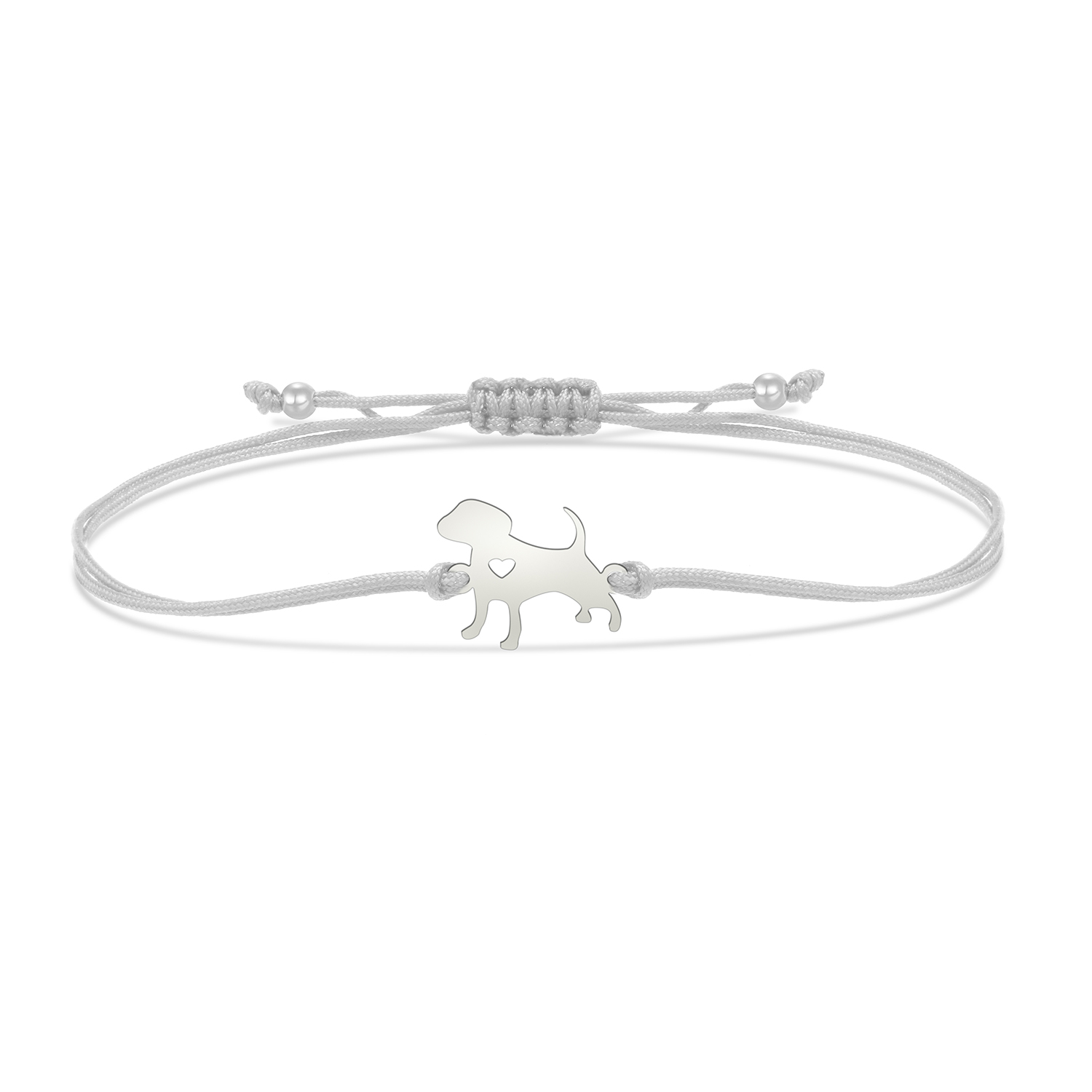 Rvs Hond Met Holle Perzik Hart Charme Rode Koord V... – Vicedeal