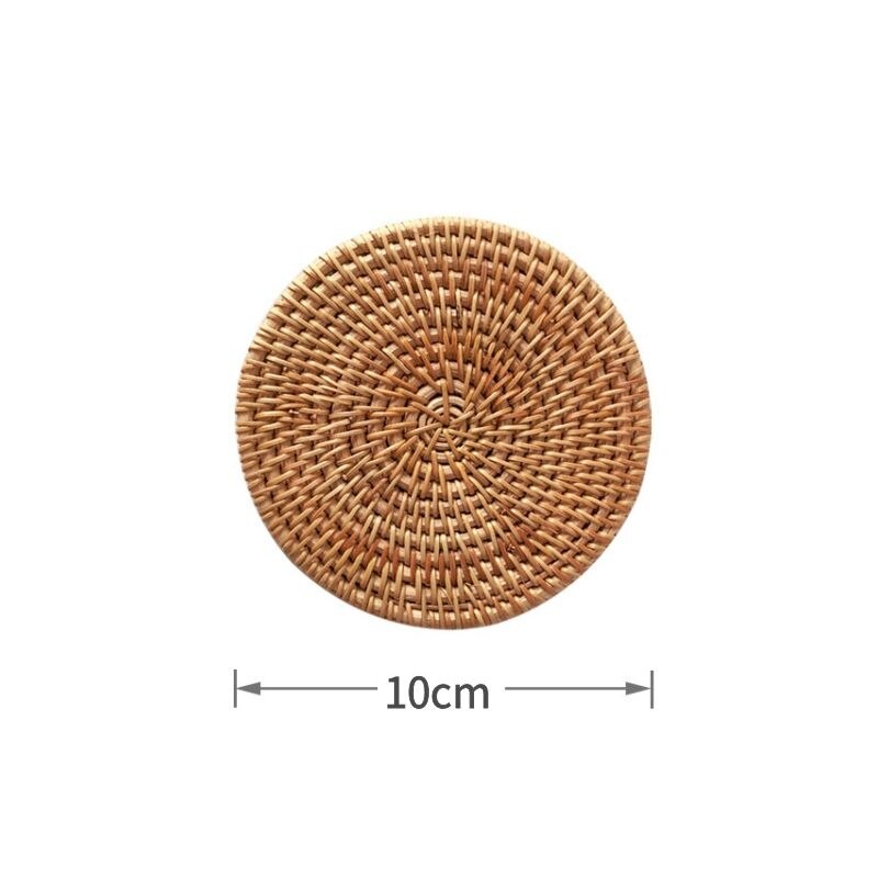 Cup Mat Round Natural Rattan Pad ,Hand Woven Insul... – Vicedeal