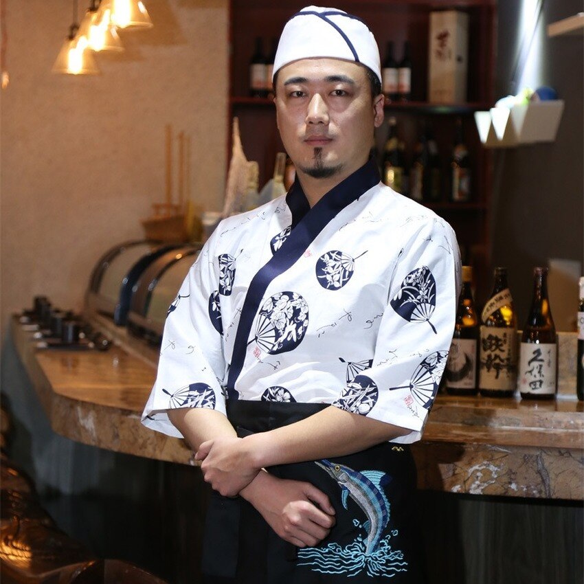 Japanese Style Chef Uniform Sushi Top Shirt Restau... – Grandado