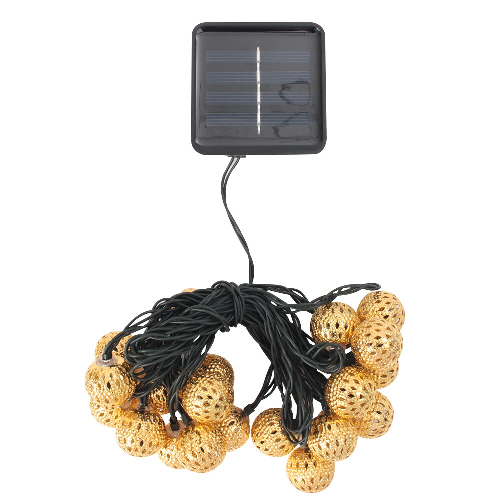 Solar String Lights Outdoor 20 LED Moroccan Gold M... – Grandado