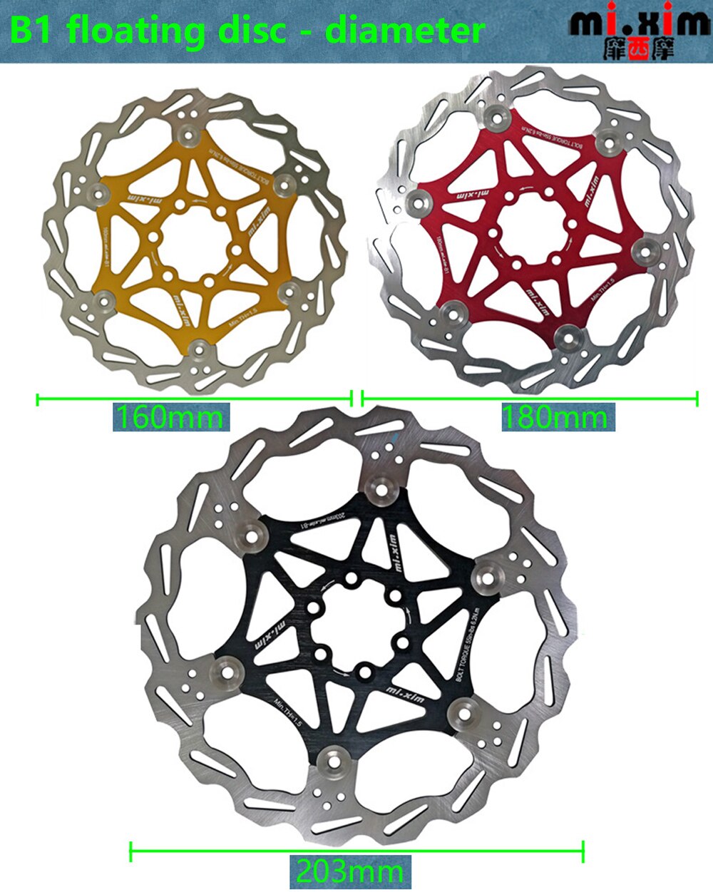 Mi. Xim MTB bike mountain Fiets Floating Rotors 16... – Grandado