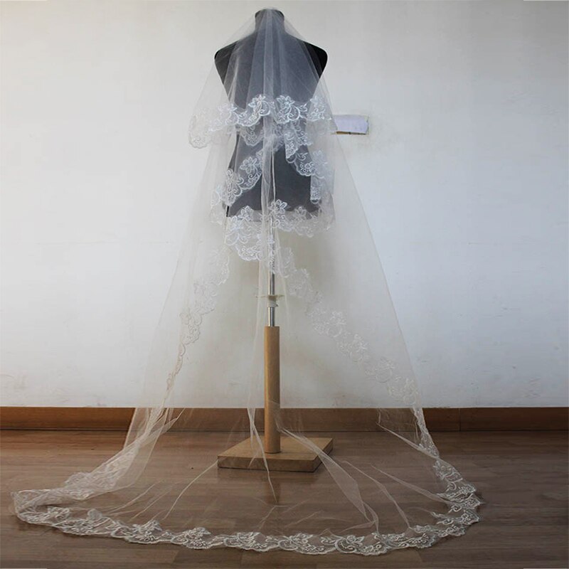 Cathedral Wedding Veil Accessories Voile Mariage V... – Grandado