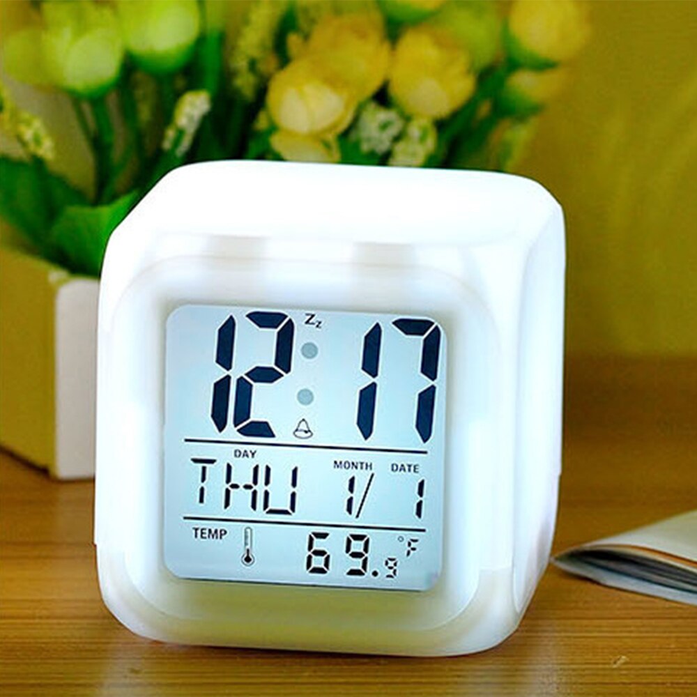 LED Alarm Colock 7 Colors Changing Digital Desk Ga... – Grandado