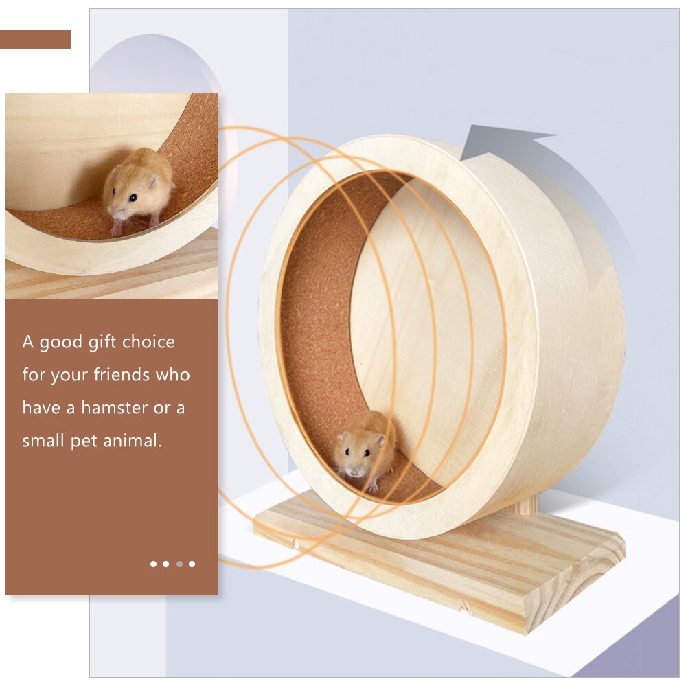 Wooden Wheel for Hamster Silent Hamster Exercise W... – Grandado