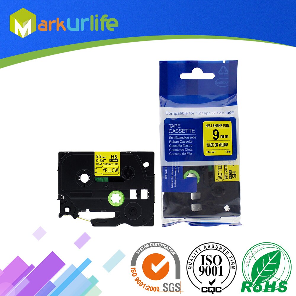 HSe-621 8.8Mm Zwart Op Geel Krimpkous/Tubing Voor ... – Grandado