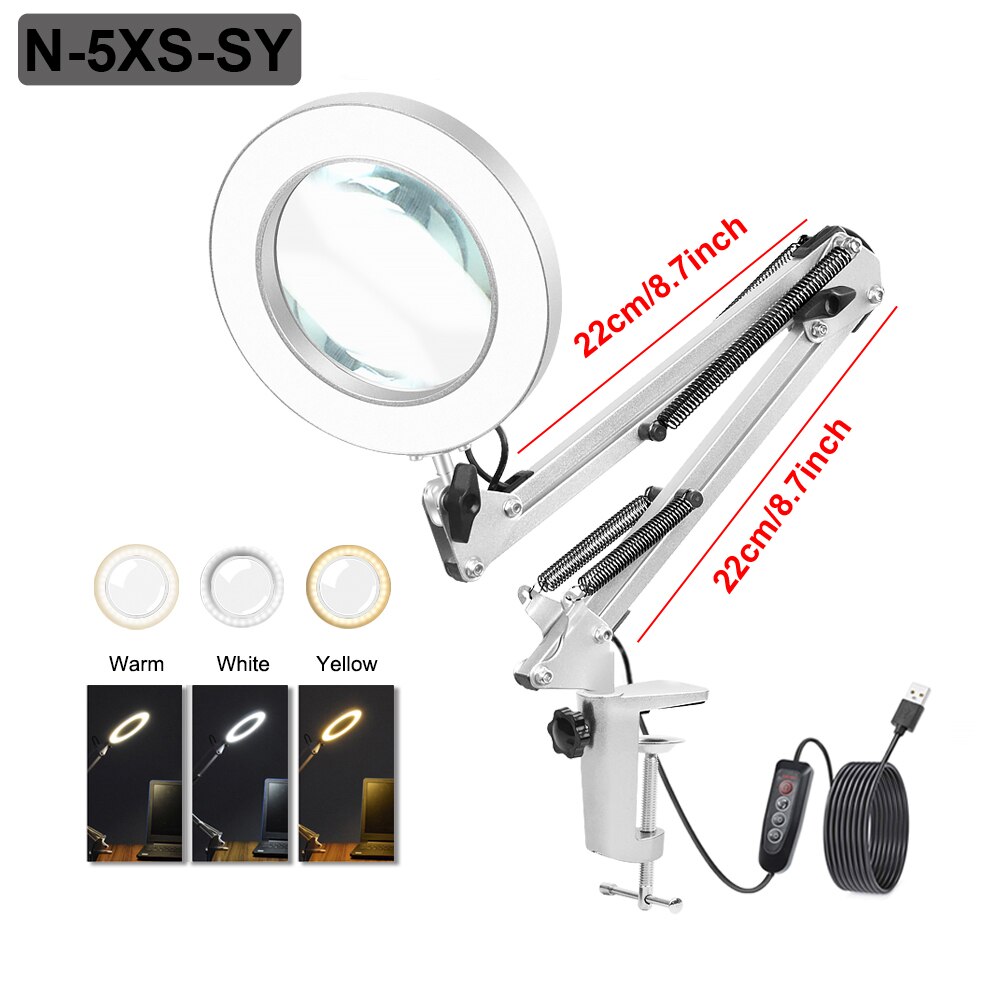 Toolour-lupa de soldadura 5X USB, lámpara iluminad... – Grandado