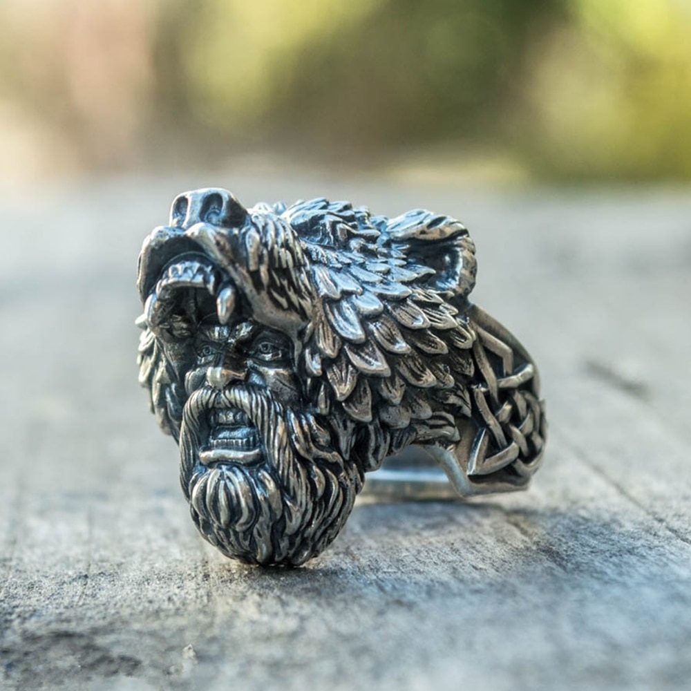 WANGAIYAO jewelry Viking bear warrior male ring be... – Grandado