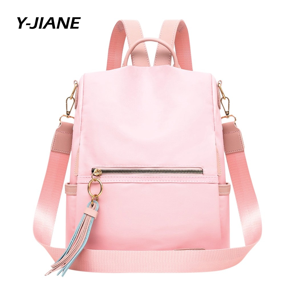 Ladies Pink Solid Backpack Luxury Water Proof Mult... – Vicedeal