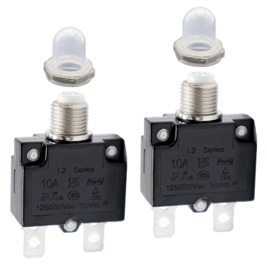 2 Pieces 10 Amp Push Button Circuit Breakers with ... – Vicedeal