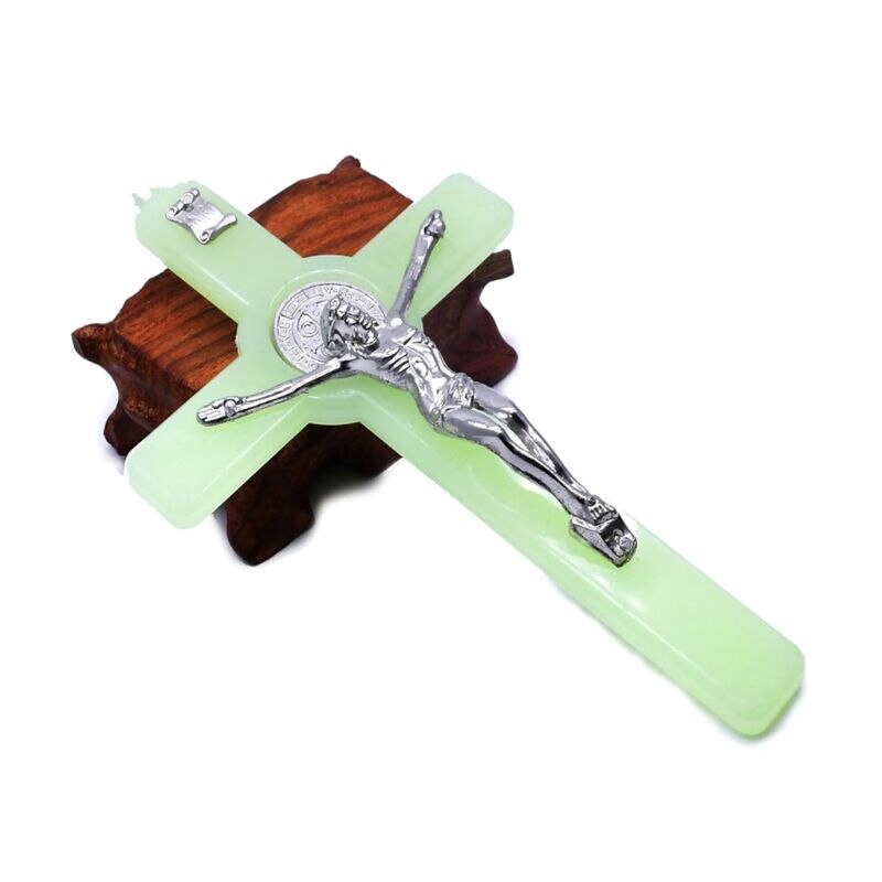 Colgante de cruz de Jesús con brillo luminoso en l... – Grandado