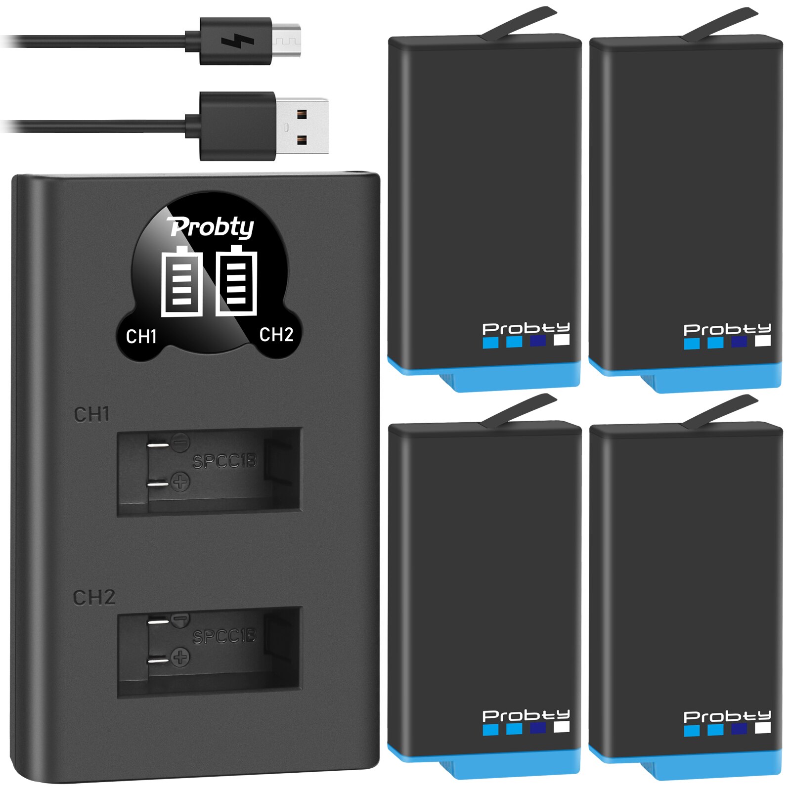 2x1680mAh Battery For GoPro Max Rechargeable Lithi... – Vicedeal