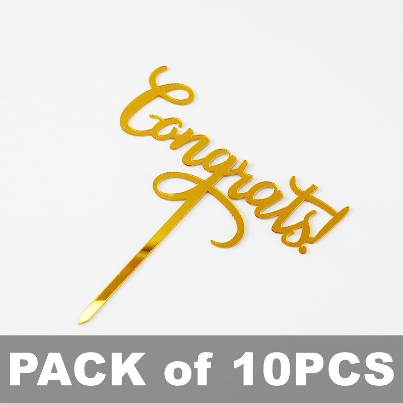PACK of 10PCS Acrylic Congrats Cake Topper Graduat... – Grandado