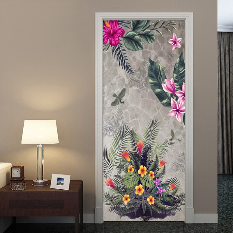 3D Wall Door Sticker Modern Art Green Watercolor P... – Grandado