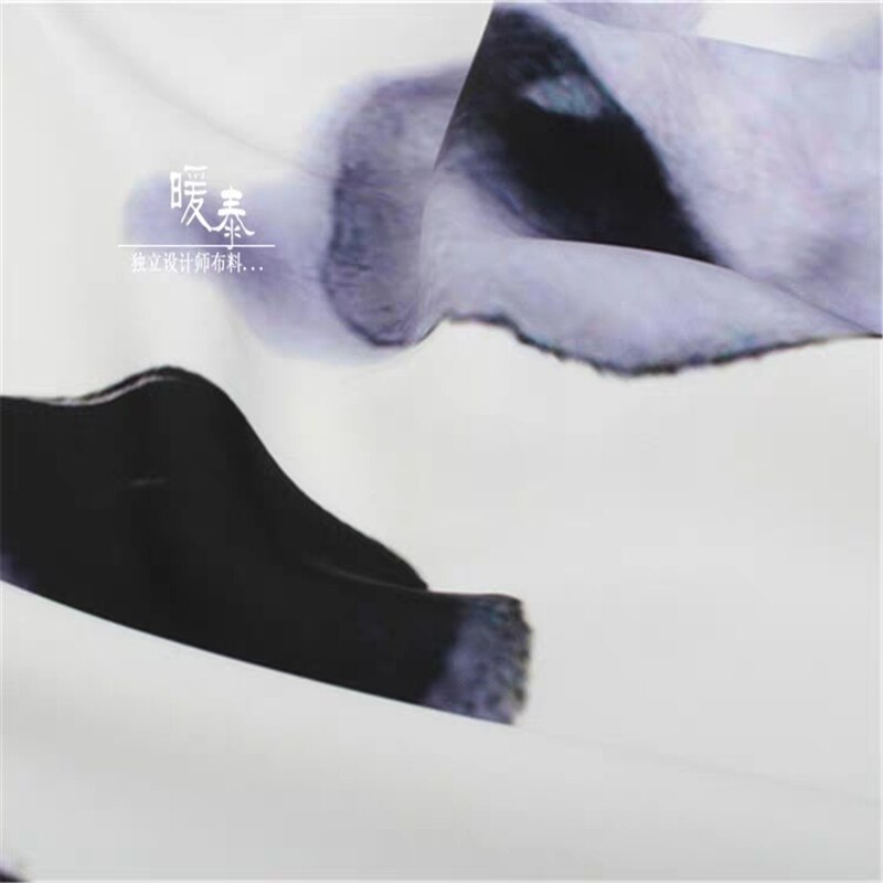 Printed Cotton Fabric Abstract Ink Style Air Layer... – Grandado