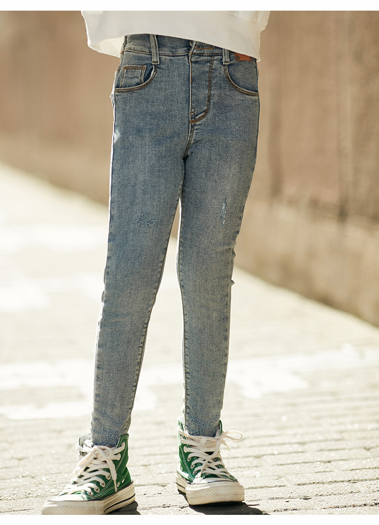 Ripped Jeans for Girls 810 years Skinny Pants Grey... – Vicedeal