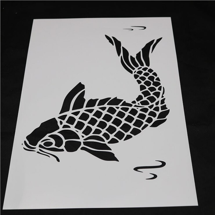 A4 29 * 21cm Animal carp fish DIY Stencils Wall Pa... – Vicedeal
