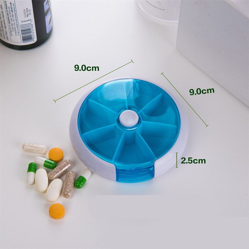 Circular Rotating Pill Box 7 Slots Round Daily Wee... – Grandado