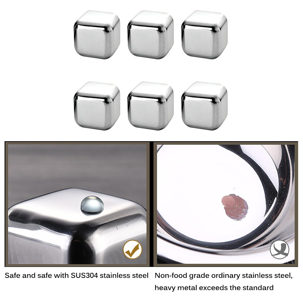 Stainless Steel Whisky Stones Ice Cubes, Reusable ... – Grandado