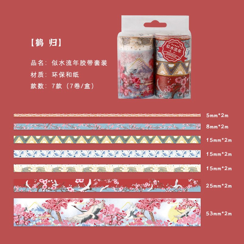 7roll/1lot Washi Masking Tapes Quasi-years series ... – Grandado