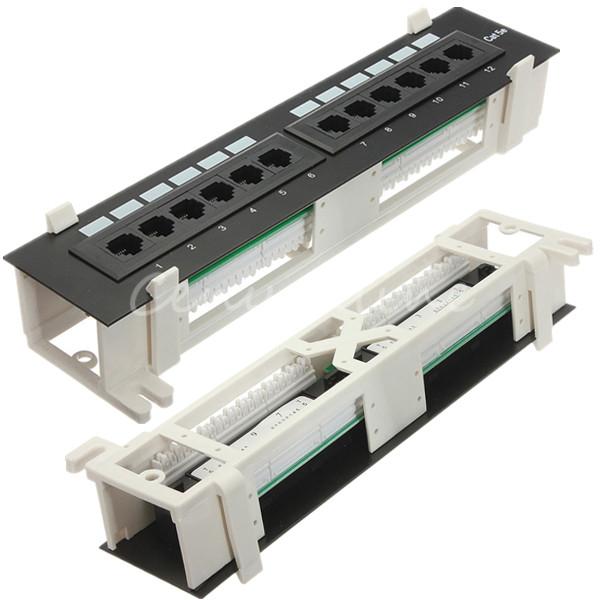 12 Ports CAT5E Mini Patch Panel RJ45 Network Wall ... – Grandado