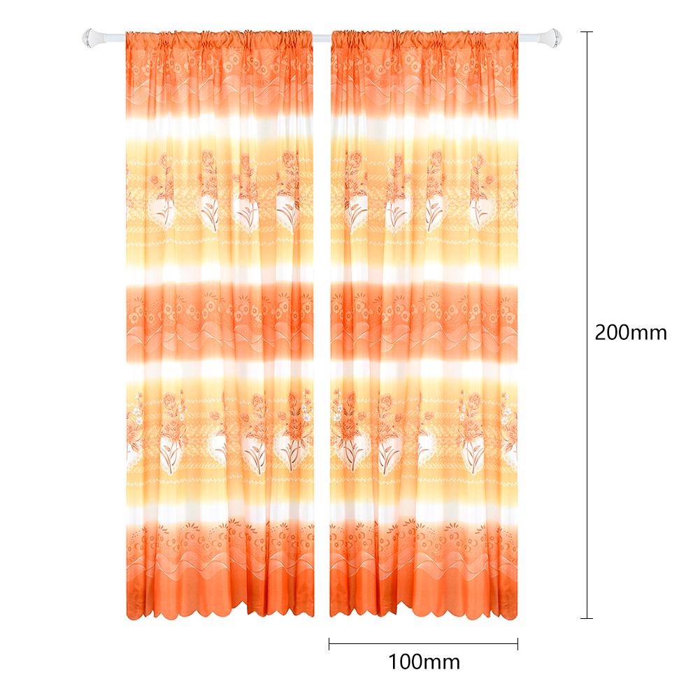 Horizontal Strip Rose Print Curtains for Living Ro... – Grandado