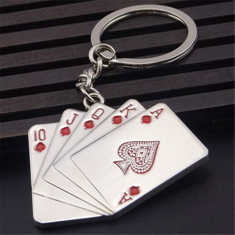 1 X Car KeyChain Royal Flush Poker Playing Card Ke... – Grandado
