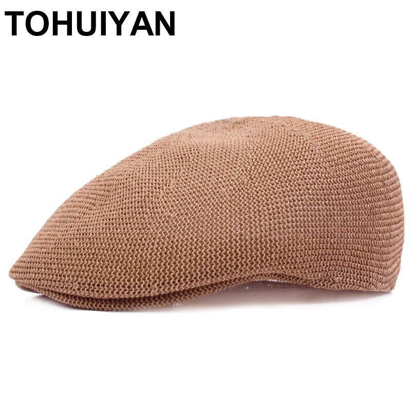 Breathable Mesh Flat Caps For Men Solid Summer New... – Grandado
