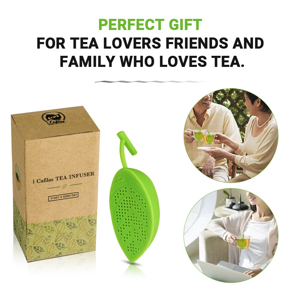 Silicone Thee-ei Creatieve Bladeren Shaped Grappig... – Grandado