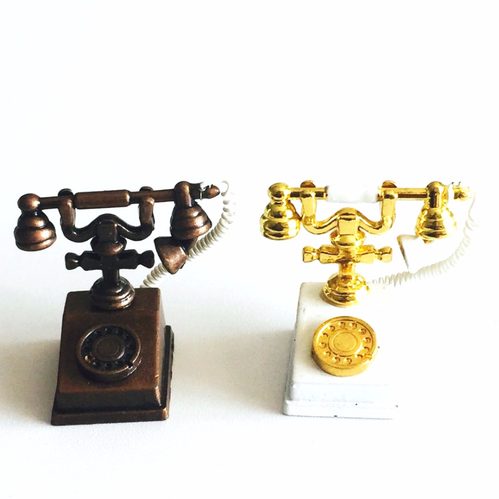 1:12 Vintage Phone Dollhouse Miniature Old fashion... – Grandado