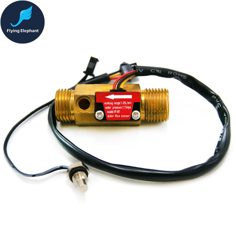 Water flow sensor G1/2 ''Turbine Hall flowmeter me... – Vicedeal