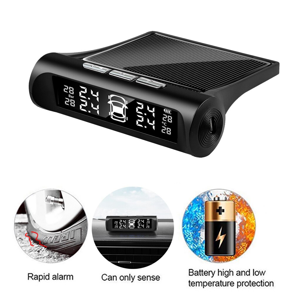 4 External Sensors Car Solar Power TPMS Tire Press... – Vicedeal