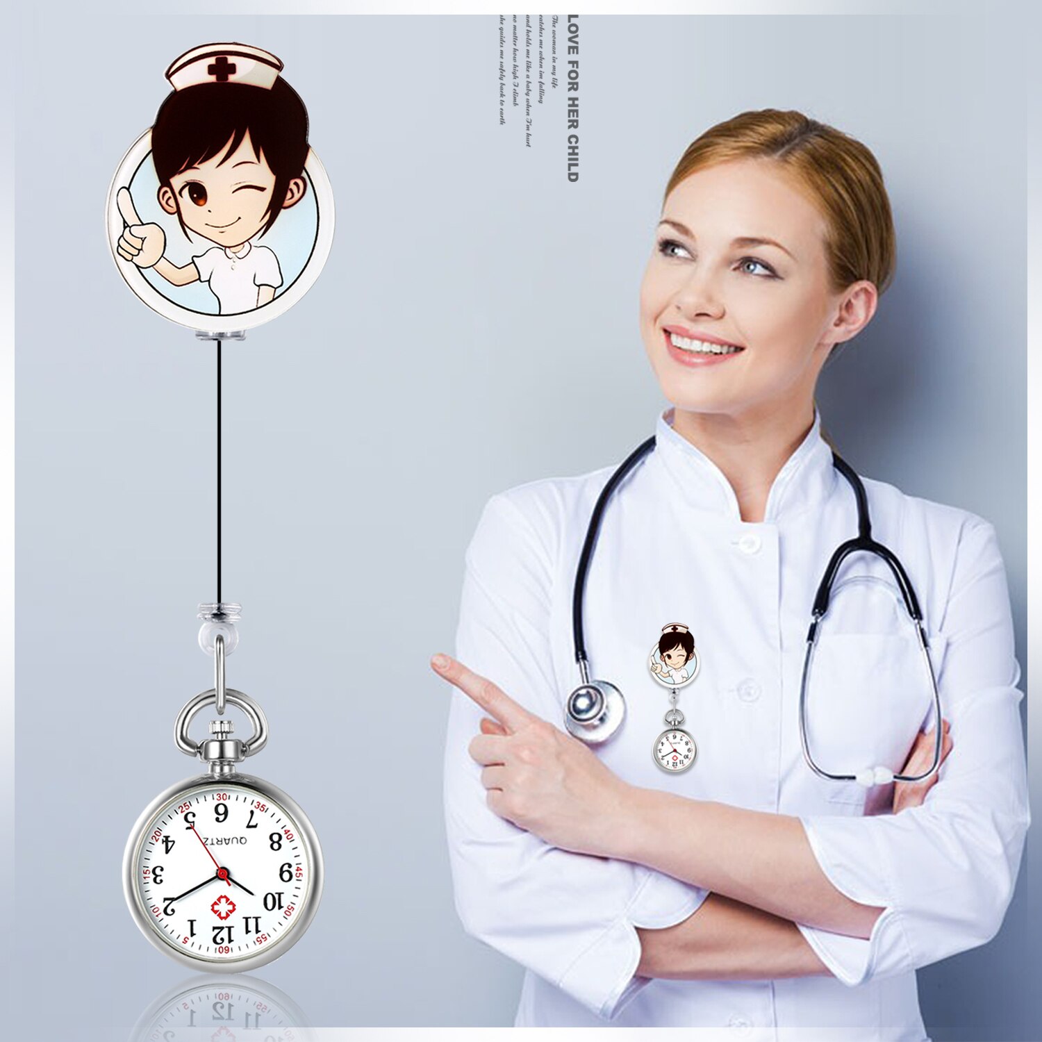 LANCARDO Retro Mini Lovely Nurse Hanging Watch Dig... – Grandado