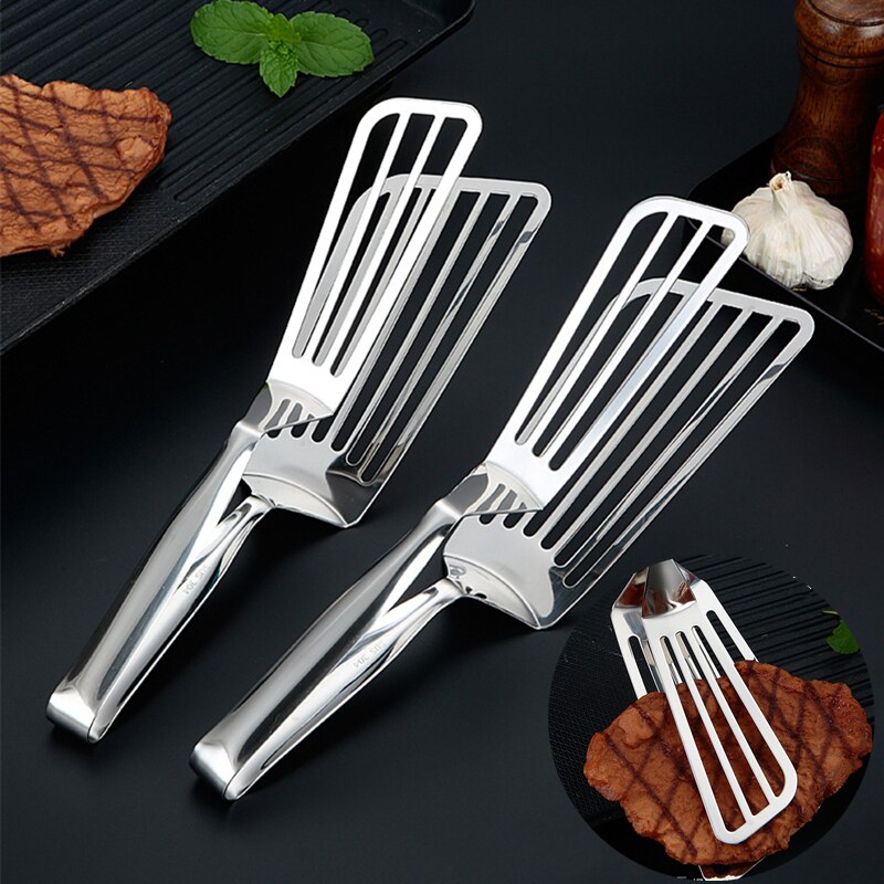 Stainless Steel Meat Steak Grill Clip Tongs Drain ... – Vicedeal
